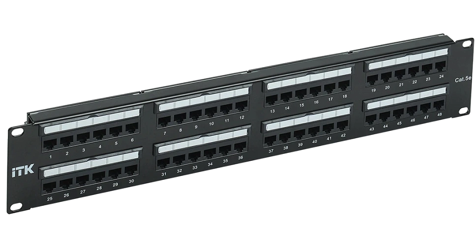 PP48-2UC5EU-D05L ITK 2U патч-панель кат.5Е UTP, 48 портов (Dual ...
